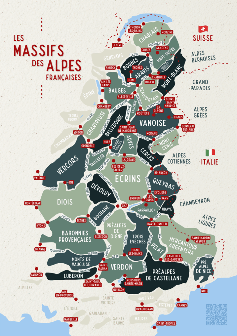 Carte des massifs et vallées des Alpes - Les Chouettes Histoires de ...